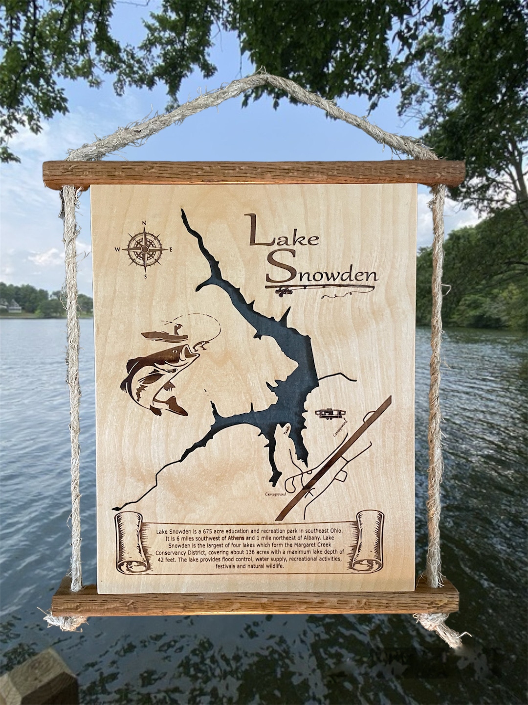 Lake Snowden Laser Engraved Lake Map Wall Art - Etsy