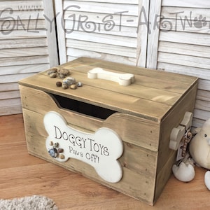 Wooden Doggy Toy Box - Handmade, Unique and Totally GORGEOUS! - Etsy