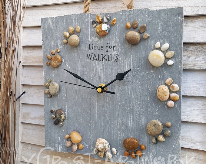 Stone Clock 10 Pebble Art Clock Stone Wall Clock - Etsy