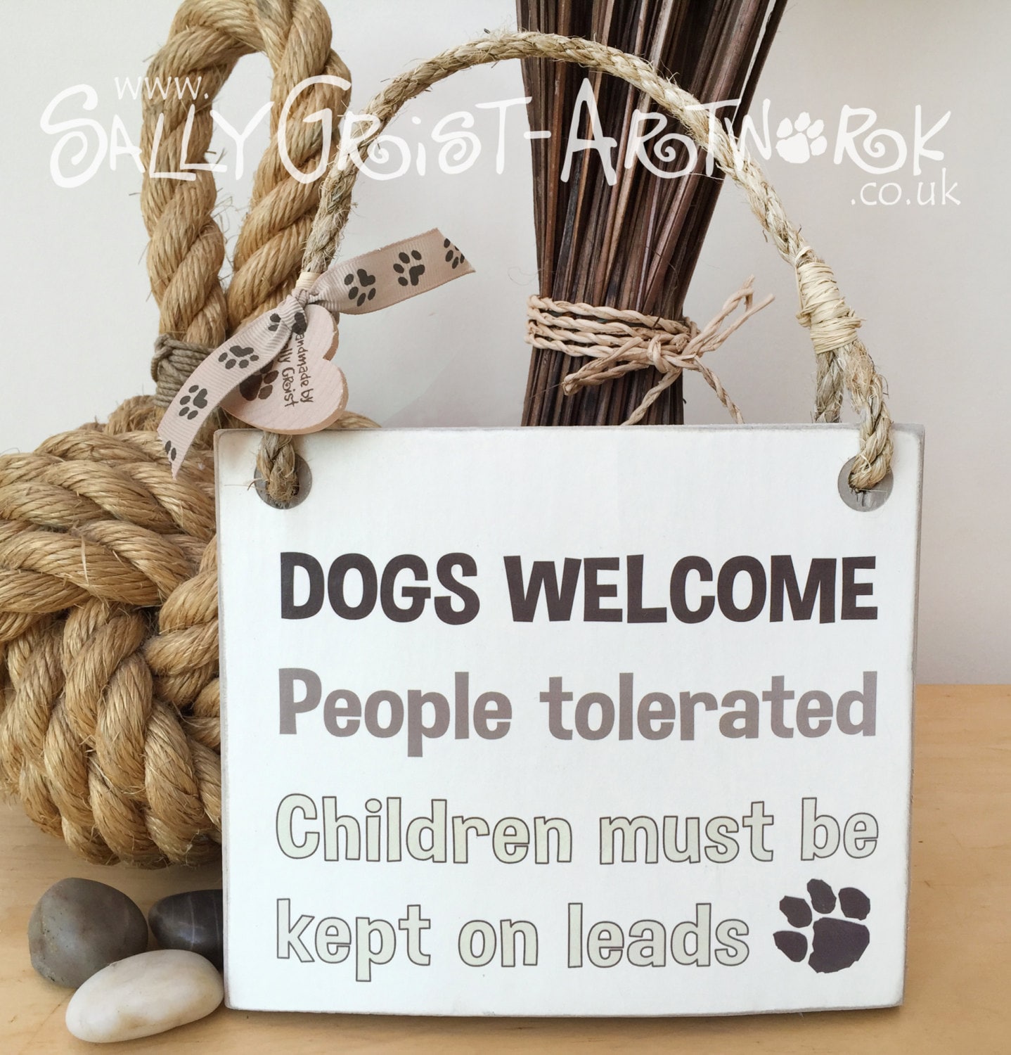 Dogs Welcome Sign People tolerated children on leads | Etsy