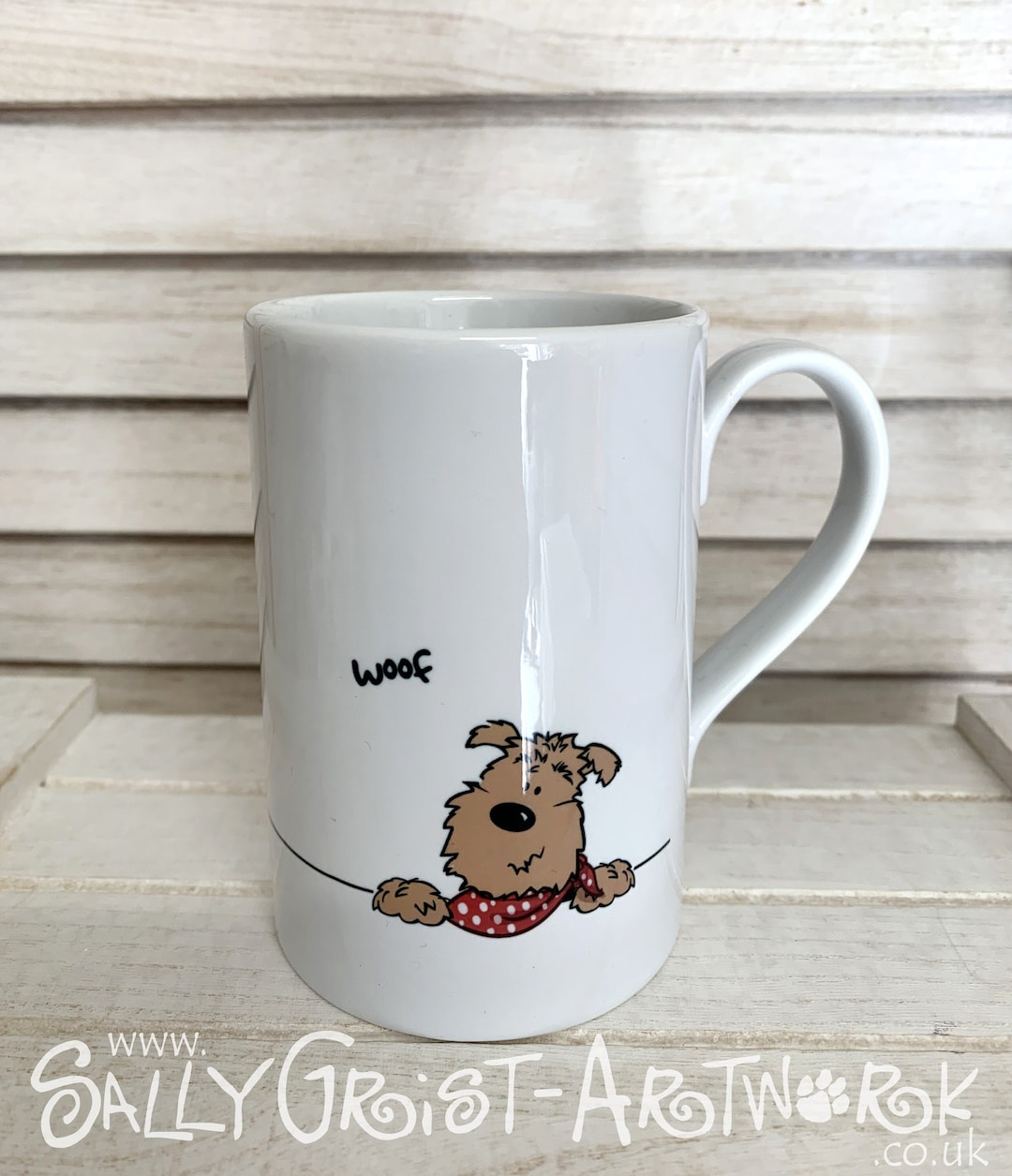 Shaggy Dog Mug, Woof Design, Porcelain Latte Mug - Etsy