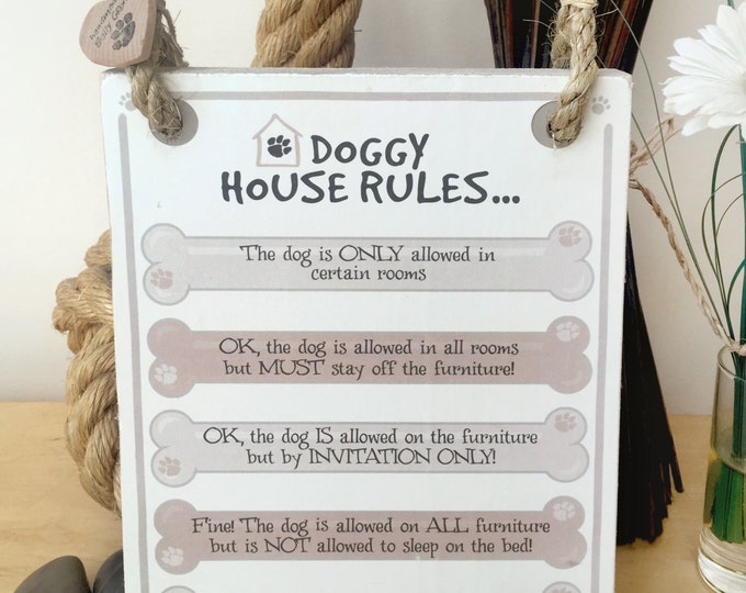 Dog Rules for Humans Decoupaged on Wood - Etsy