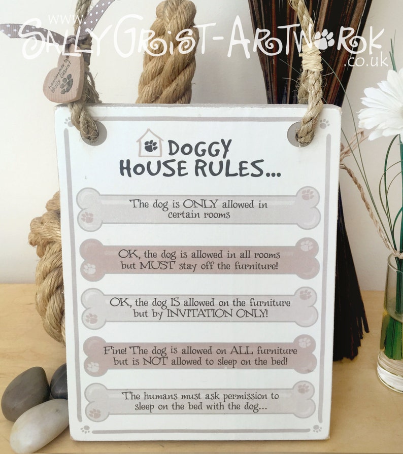 Doggy House Rules - Funny Sign for a Dog Owner - Etsy UK