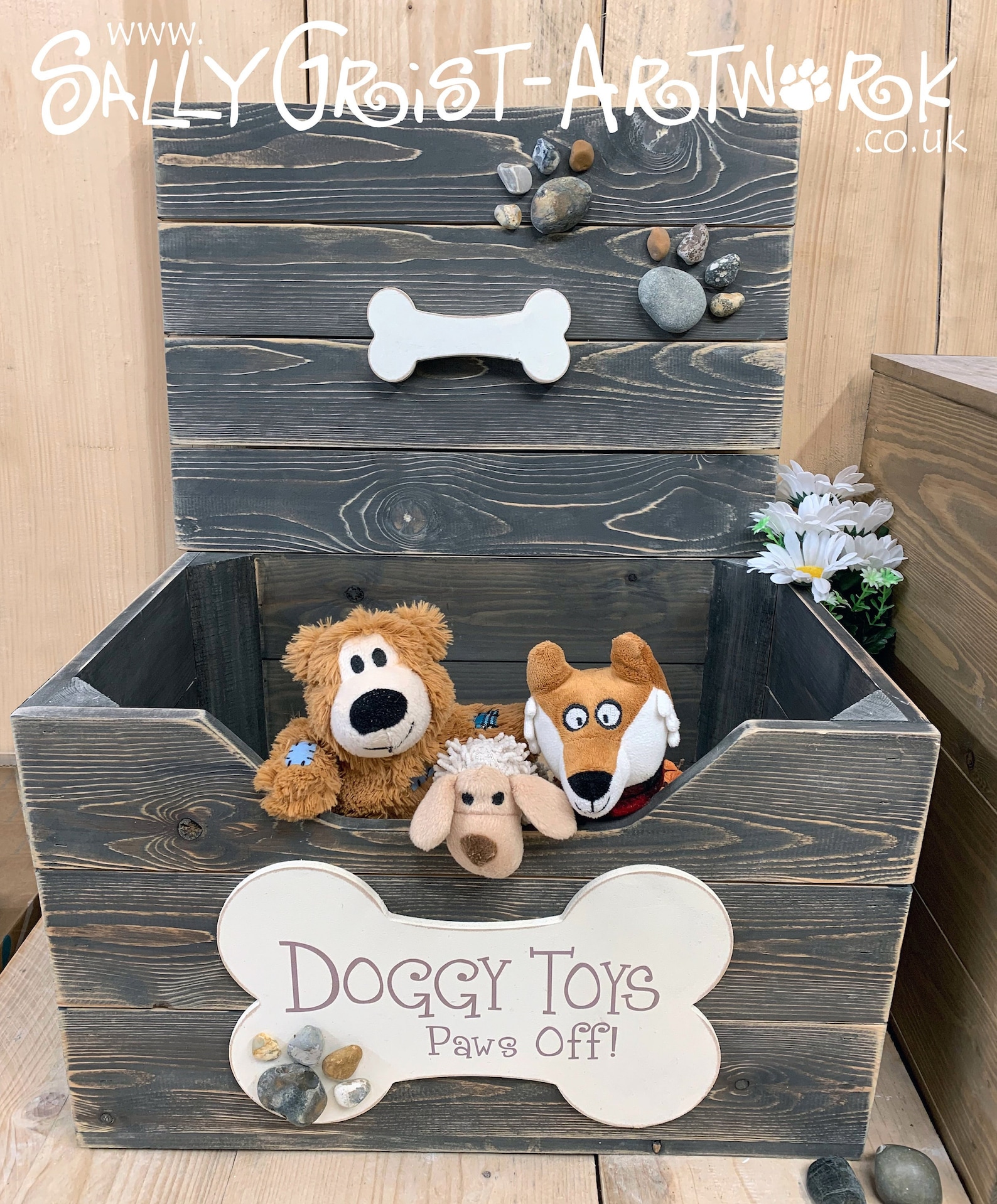 Wooden Doggy Toy Box Handmade, Unique and Totally GORGEOUS - Etsy UK