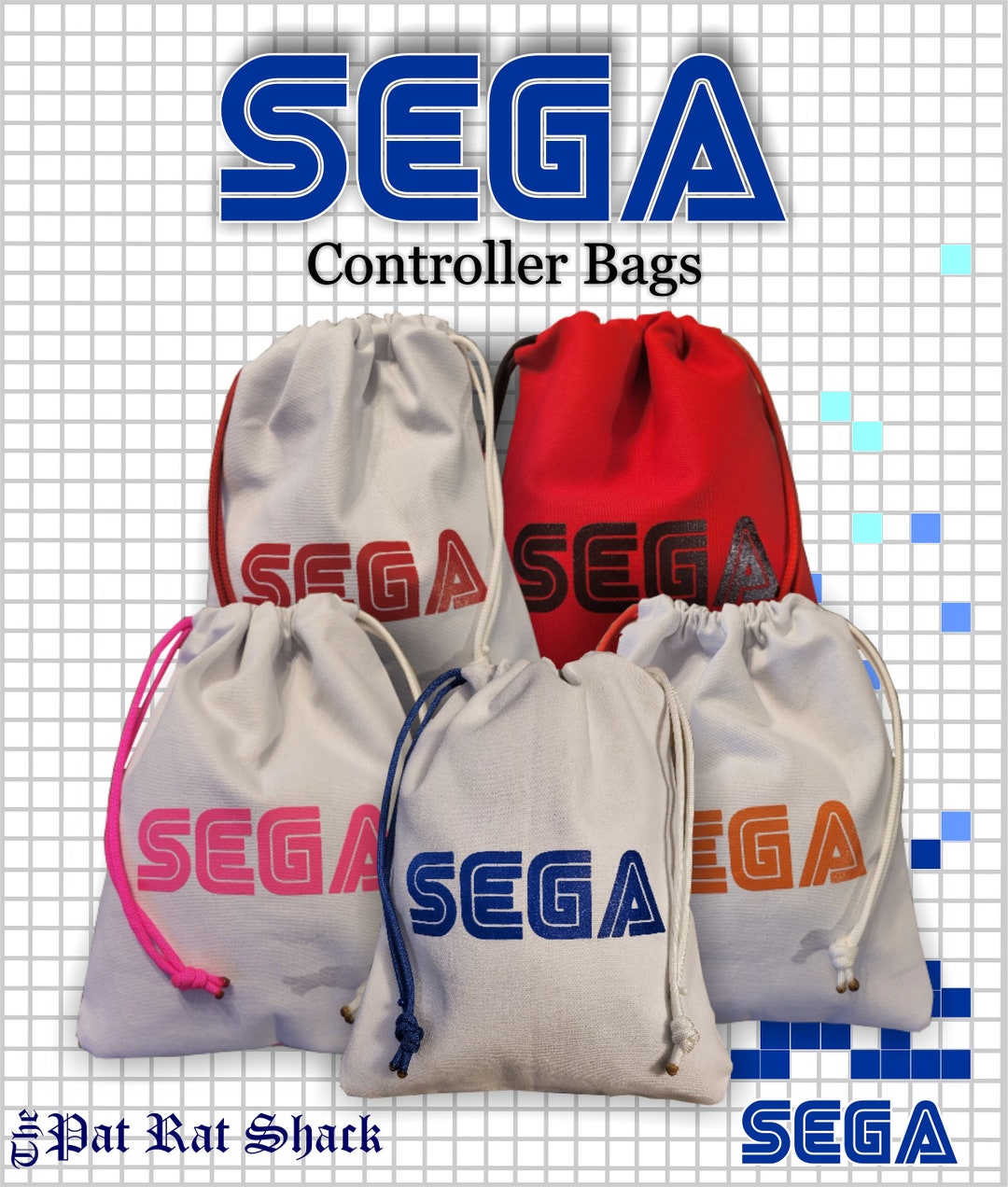 Sega Pull String Controller Bags - Etsy
