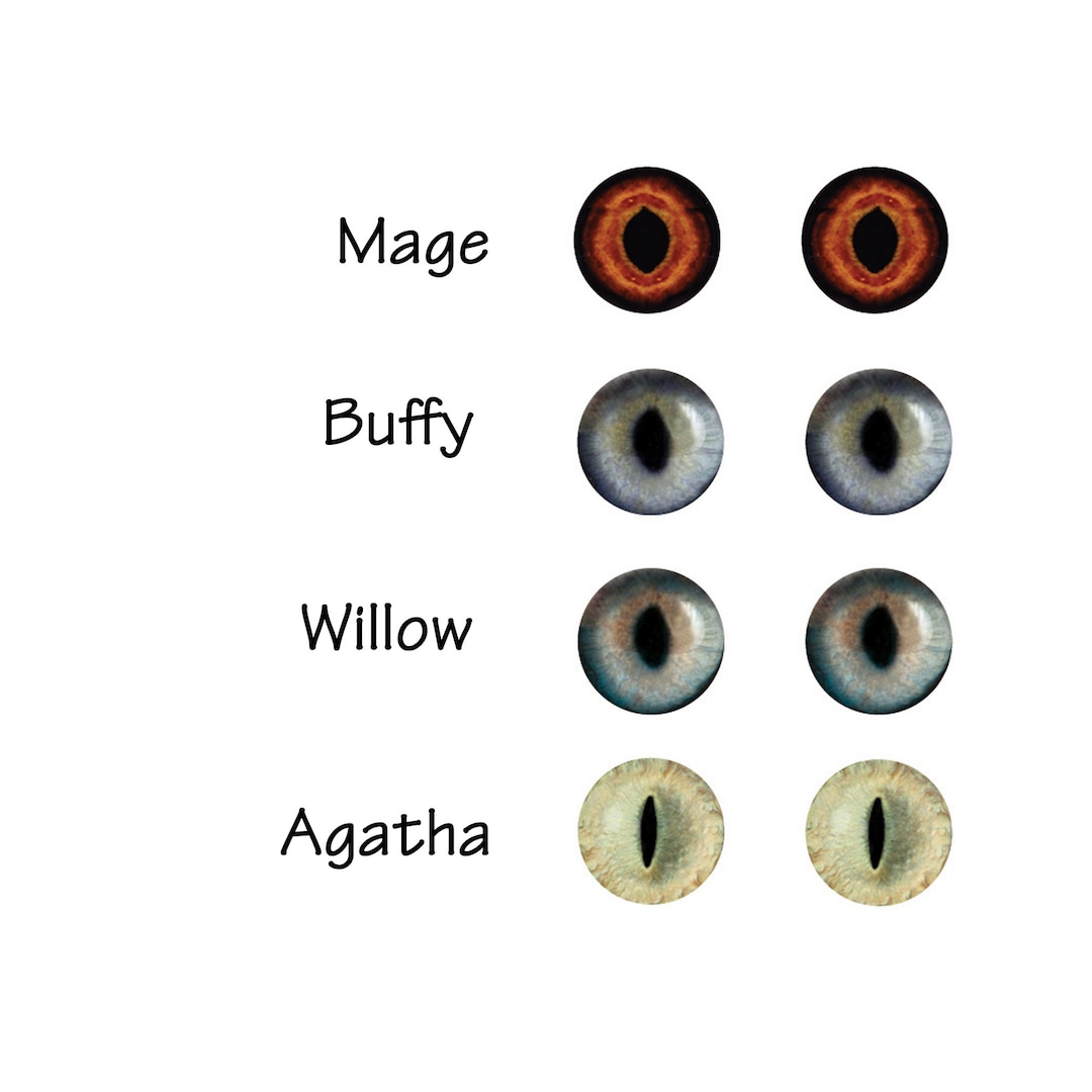 Resin - Glass Like Eyes - Doll Eyes - Slit Iris - Multiple Sizes to ...