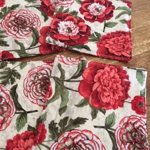 French Red Floral Bright Pop of Color Beverage Coasters - Etsy