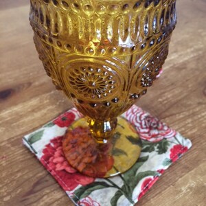 French Red Floral Bright Pop of Color Beverage Coasters - Etsy