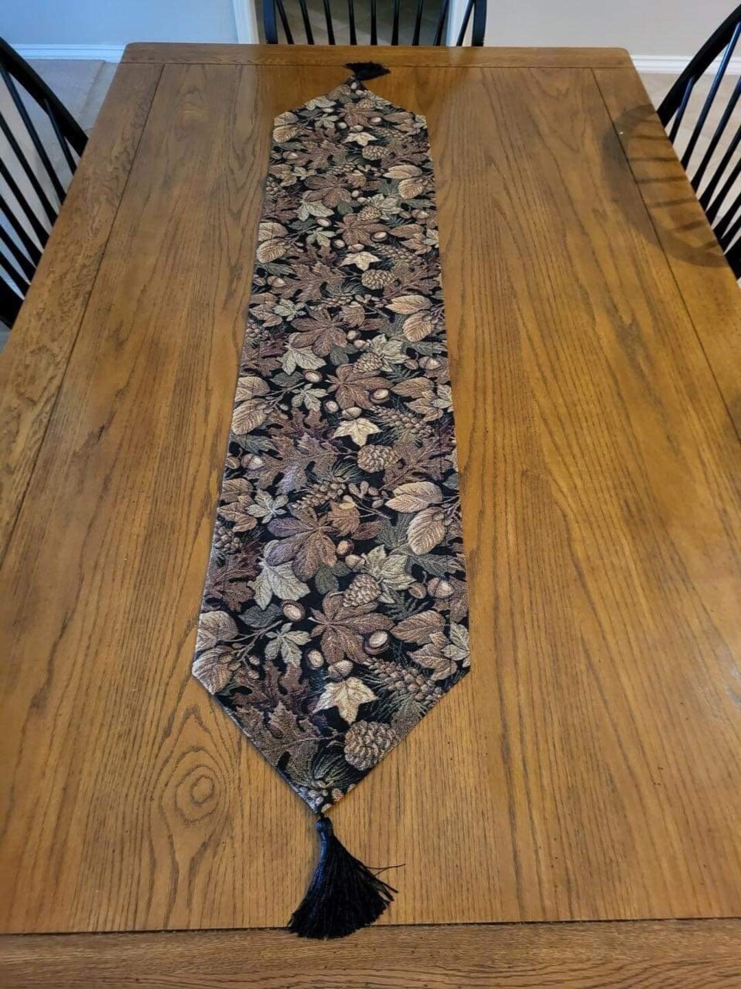 Tapestry Table Runner in Outdoor Fall Leaves, Rustic Cabin Theme ...