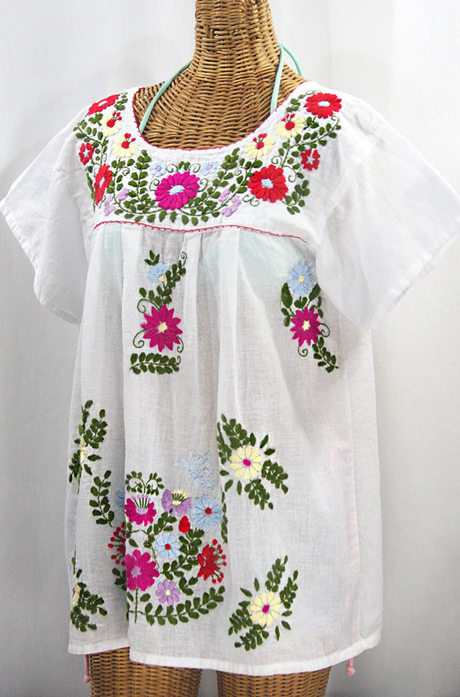 XXL Embroidered Mexican Styled Blouse: mariposa - Etsy