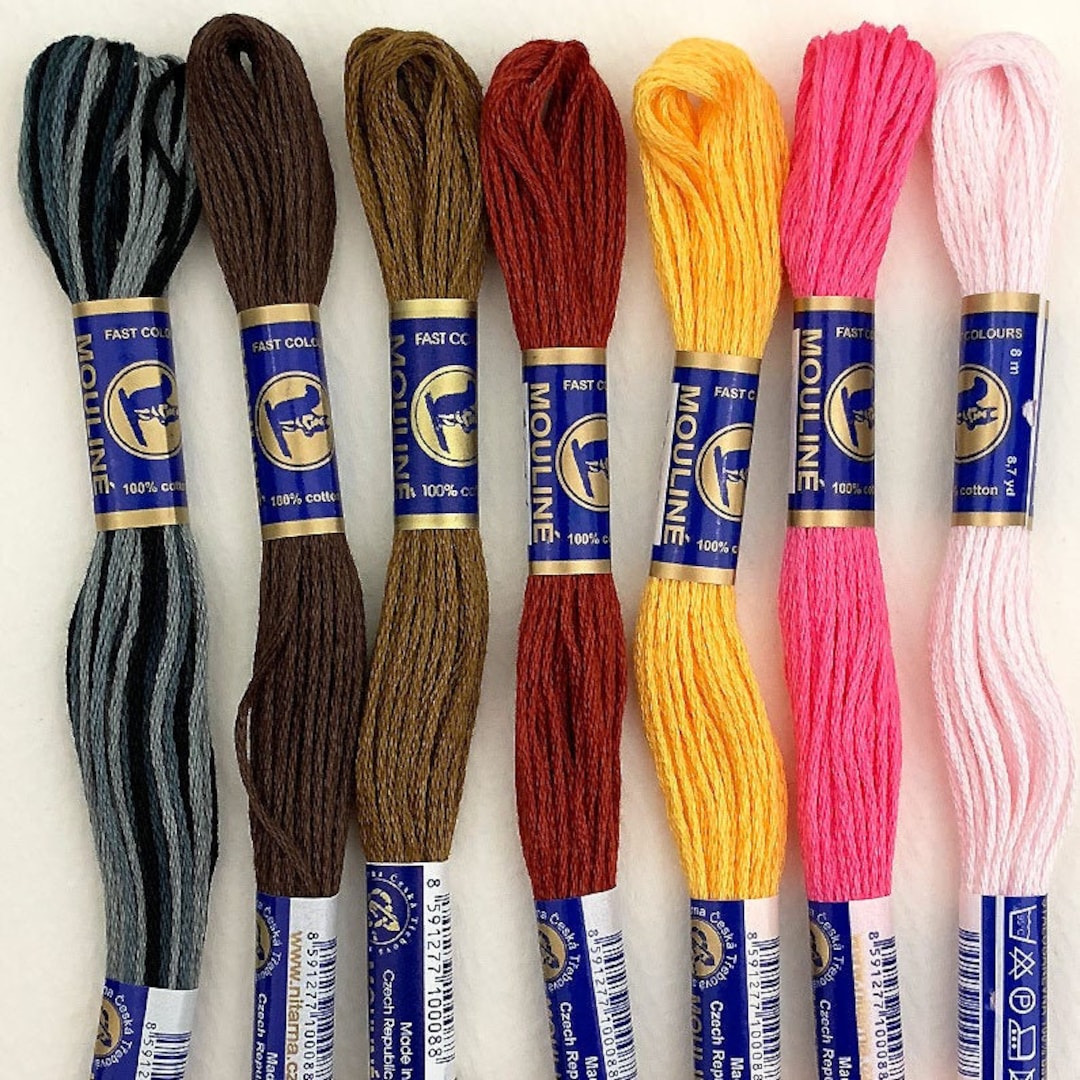 Embroidery Floss - "botanic Mix" Color Mix - 7 Skeins - Bohemian Cotton ...