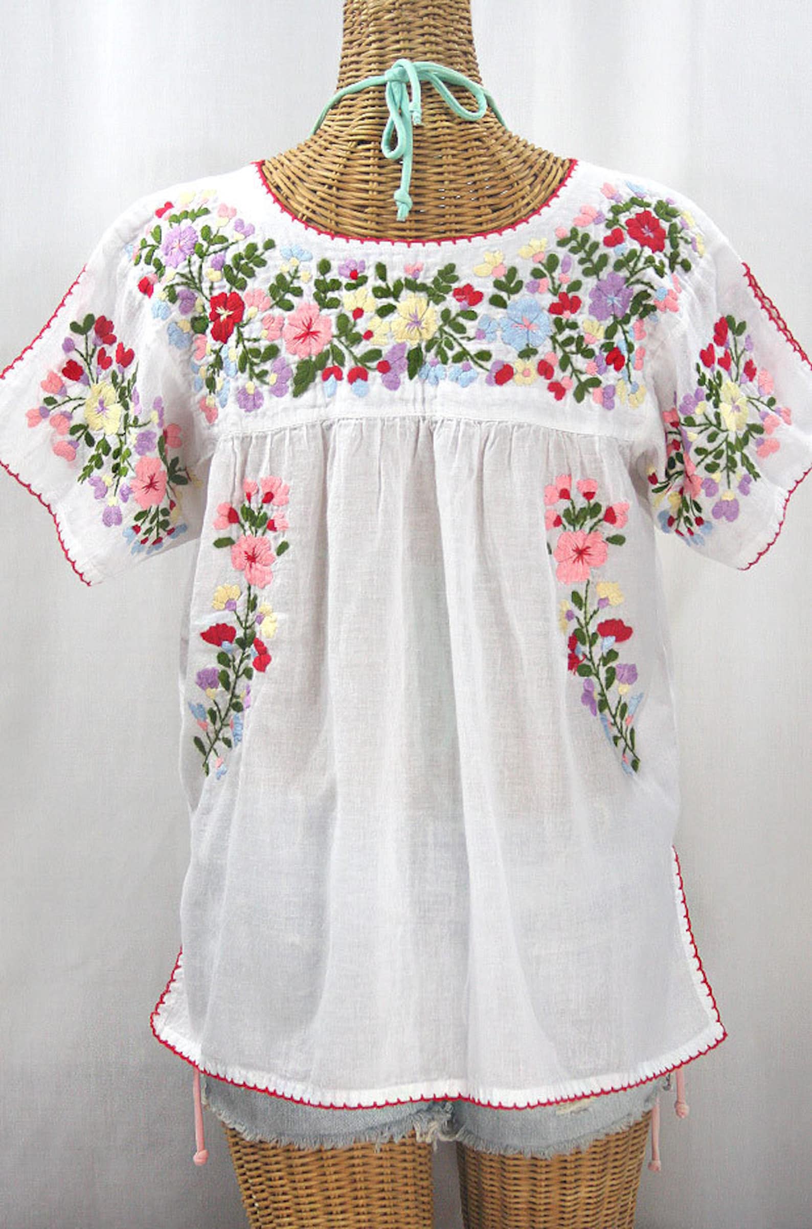 Split-sleeve Embroidered Peasant Top Blouse Hand Embroidered: - Etsy