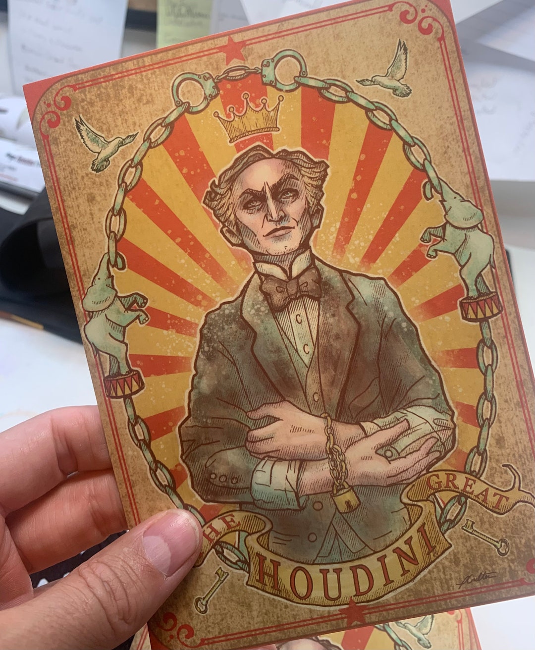 The Handcuff King- Harry Houdini Postcard - Etsy