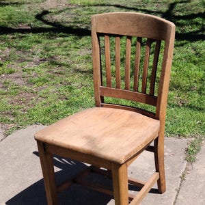 Heavy Oak Wood Office Slat Back Chair - Etsy