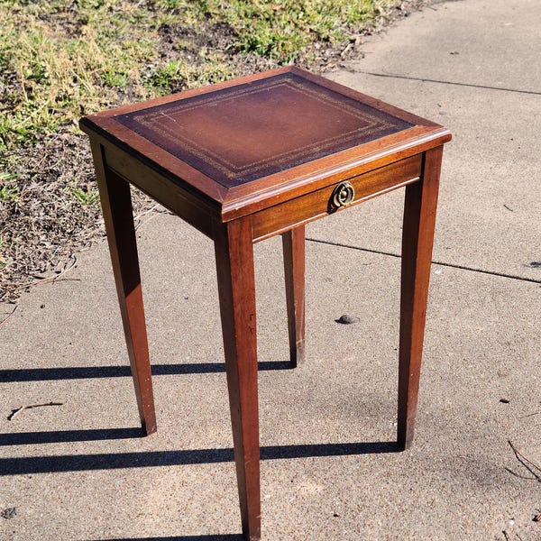 Leather Top Table - Etsy