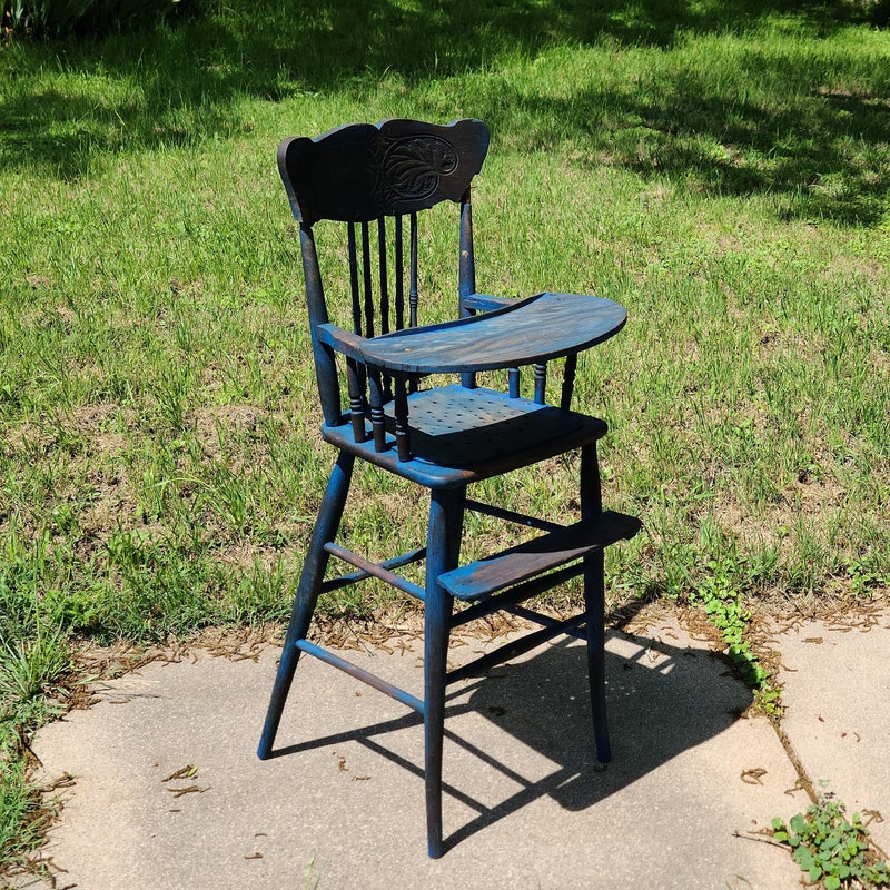 Antique Wood High Chair - Etsy