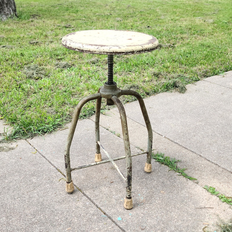 Vintage Metal Stool - Etsy
