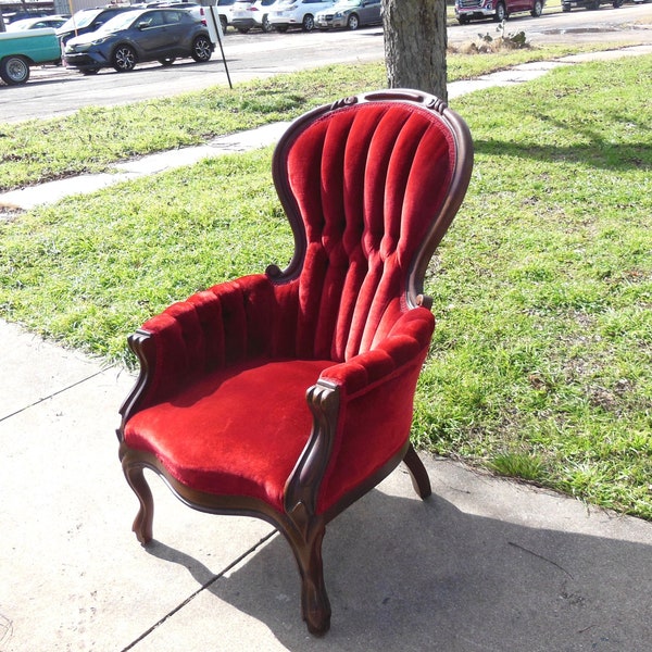 Antique Victorian Velvet Chair - Etsy