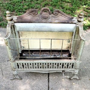Antique Cast Iron Gas Radiant Heater Ornate Design Victorian Era ...