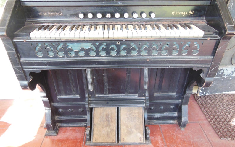 Antique 1800 Organ Wood Carved Victorian Era Eastlake Pattern Pump ...
