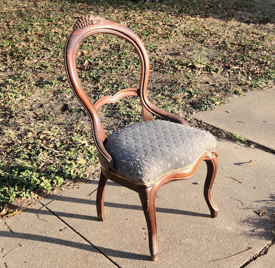 Antique Victorian Era Balloon Back Parlor Chair French Louis Philippe ...
