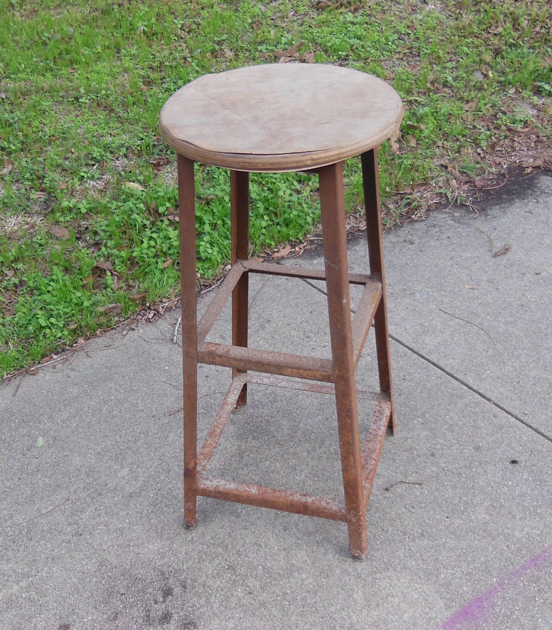 Vintage Angle Iron Industrial Stool Heavy Metal Bar Stool - Etsy