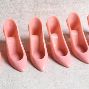 Vintage Pink Plastic Heels Cinderella Style Pink Slipper Shoes Party ...