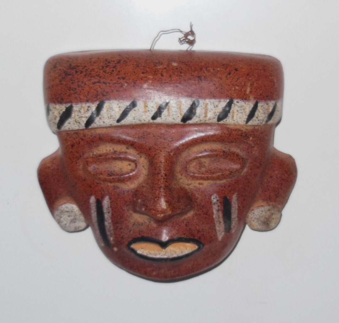 Vintage Terra Cotta Tribal Face Mask - Etsy