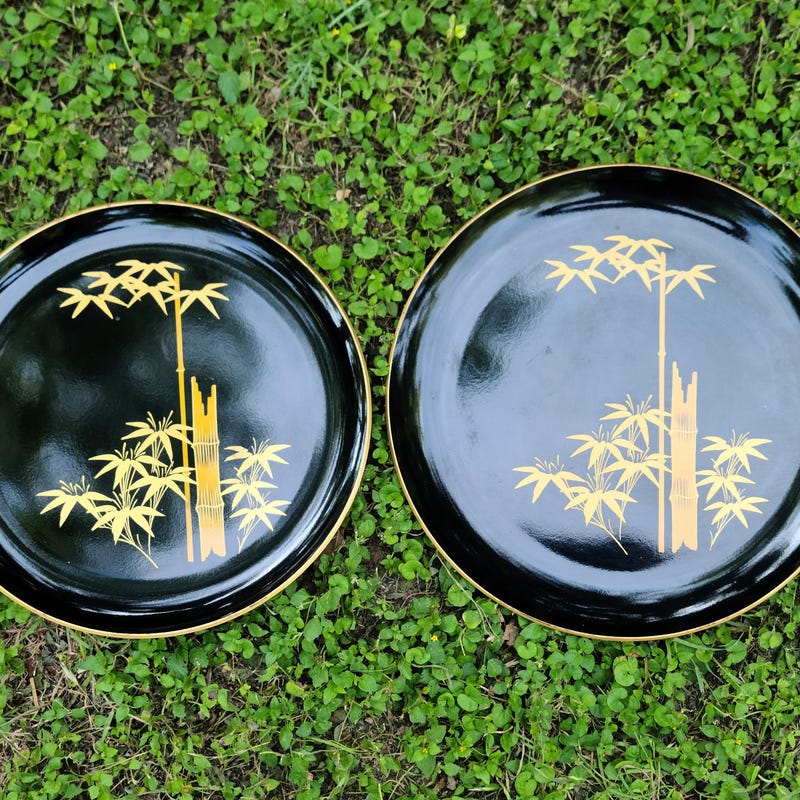 Chinese Lacquer Plates - Etsy