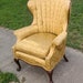 Vintage 1940 Wingback Channel Back Arm Chair Queen Anne Mahogany ...