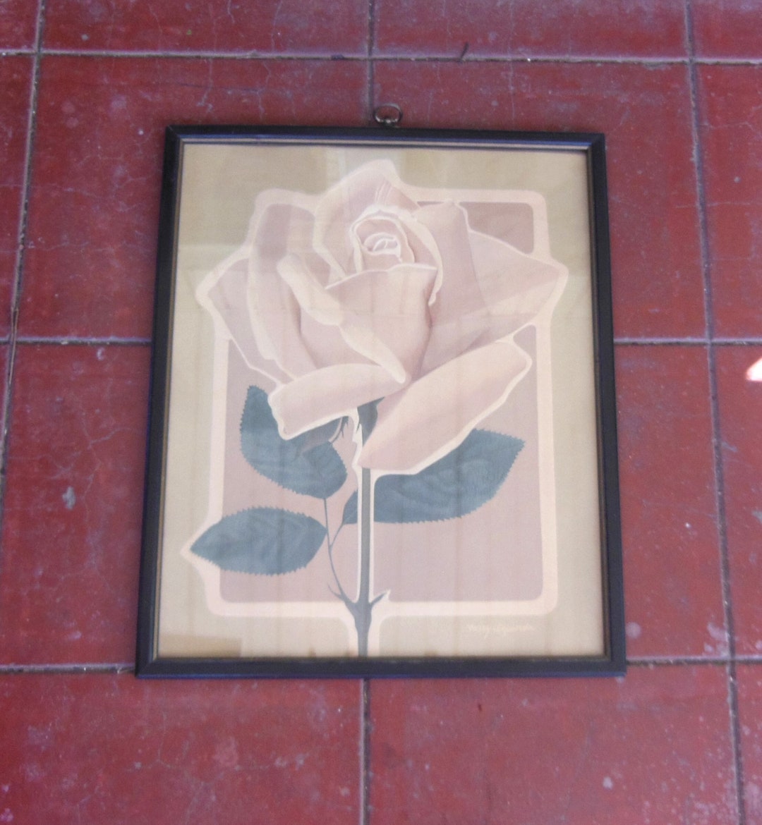 Vintage Harry Wysocki Embossed Rose Lithograph Print - Etsy