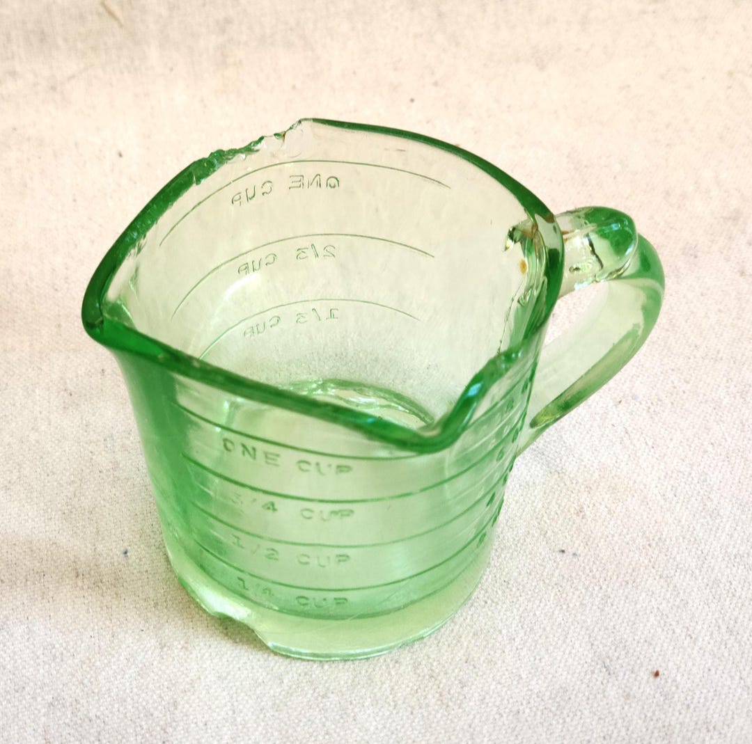 Antique Green Depression Glass Measuring Cup - Etsy