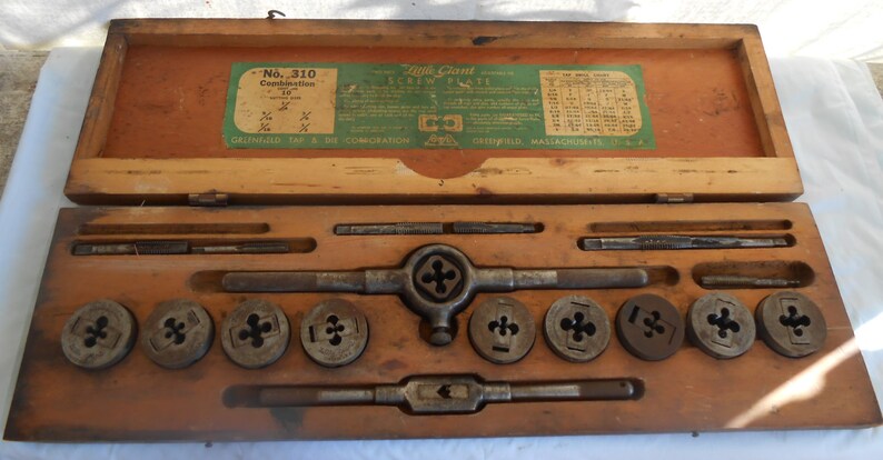 Antique Greenfield Tap and Die Set Machinist Tools Little | Etsy