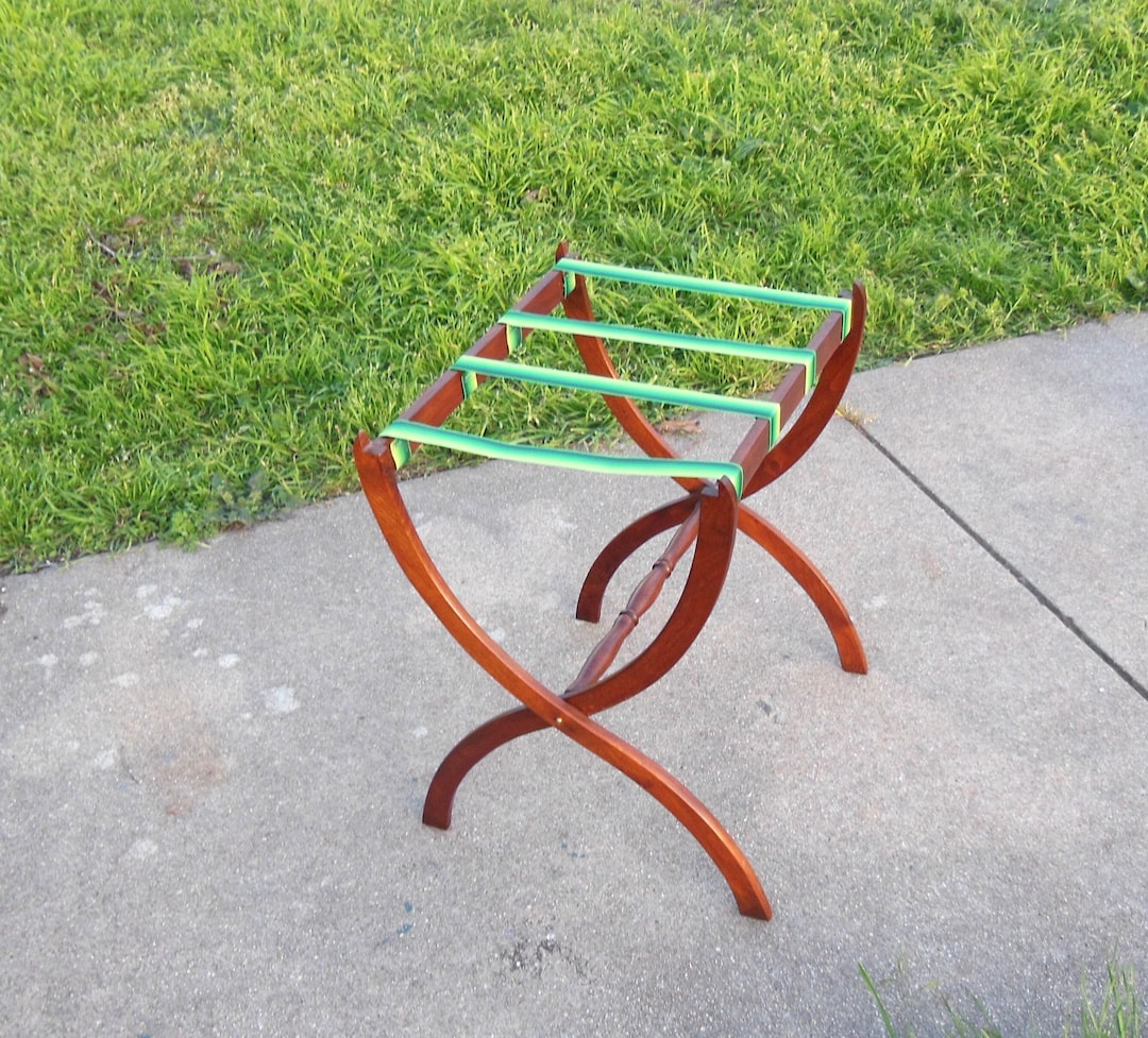 Vintage Mid Century Mahogany Wood Luggage Rack Suitcase Stand - Etsy