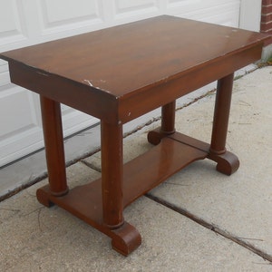 Antique Wood Empire Biedermier Empire Style Library Table Writing Desk ...