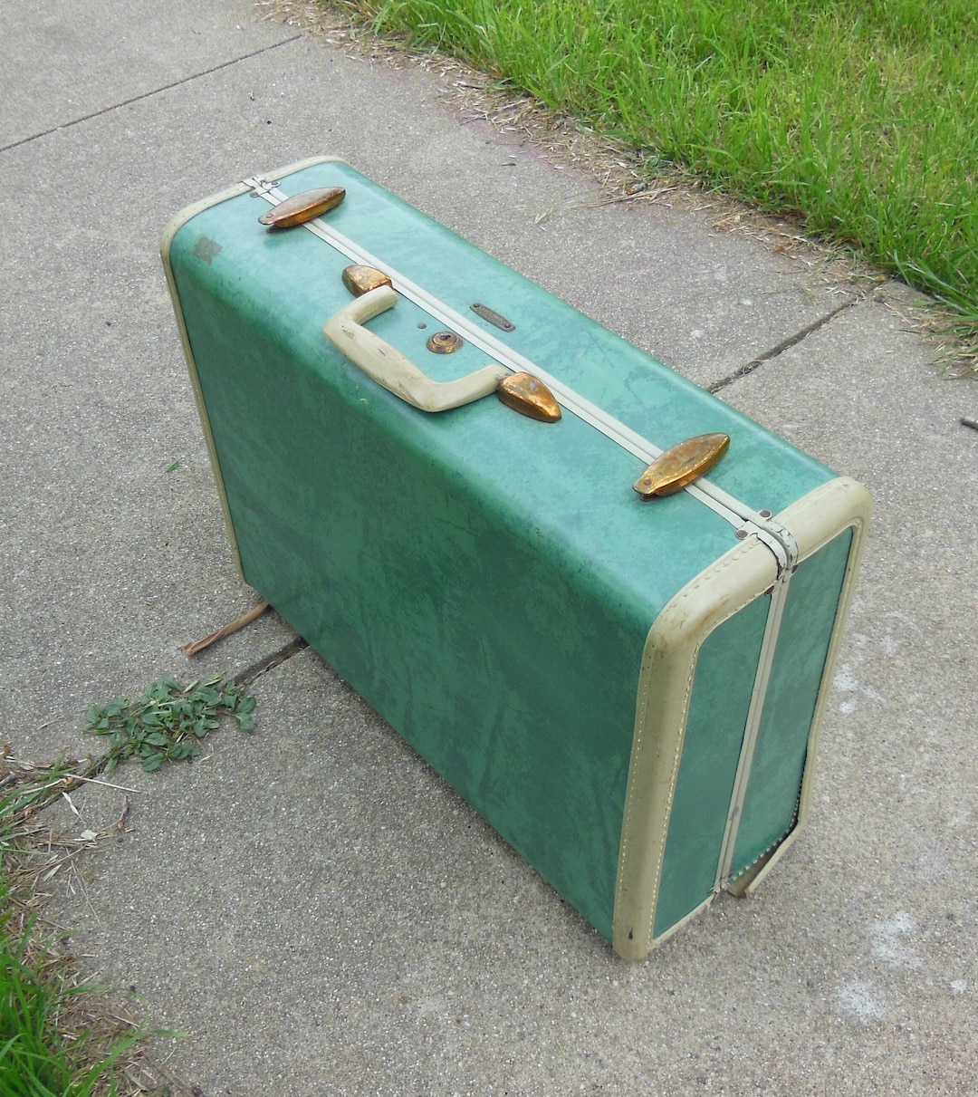 Vintage Samsonite Green Suitcase Retro Travel Hard Shell Luggage Green ...