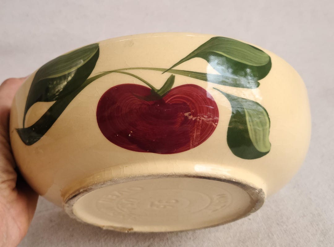 Vintage Watt Pottery Apple Design Bowl Watt Oven Ware #96 Serving Bowl ...