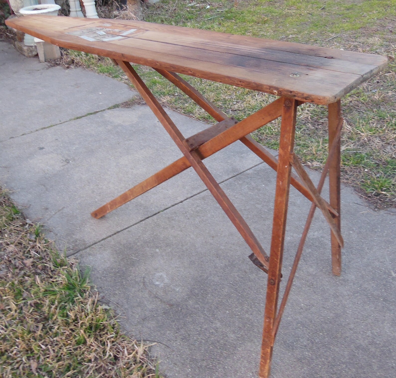 Antique Wood Ironing Board Fold up Collapsible Wooden Table - Etsy