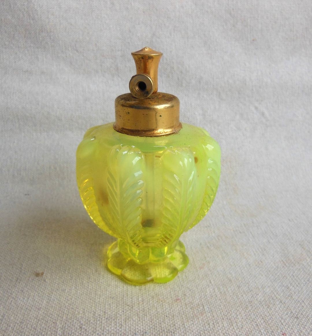 Antique Yellow Perfume Bottle Fenton Vaseline Opalescent Devilbiss ...