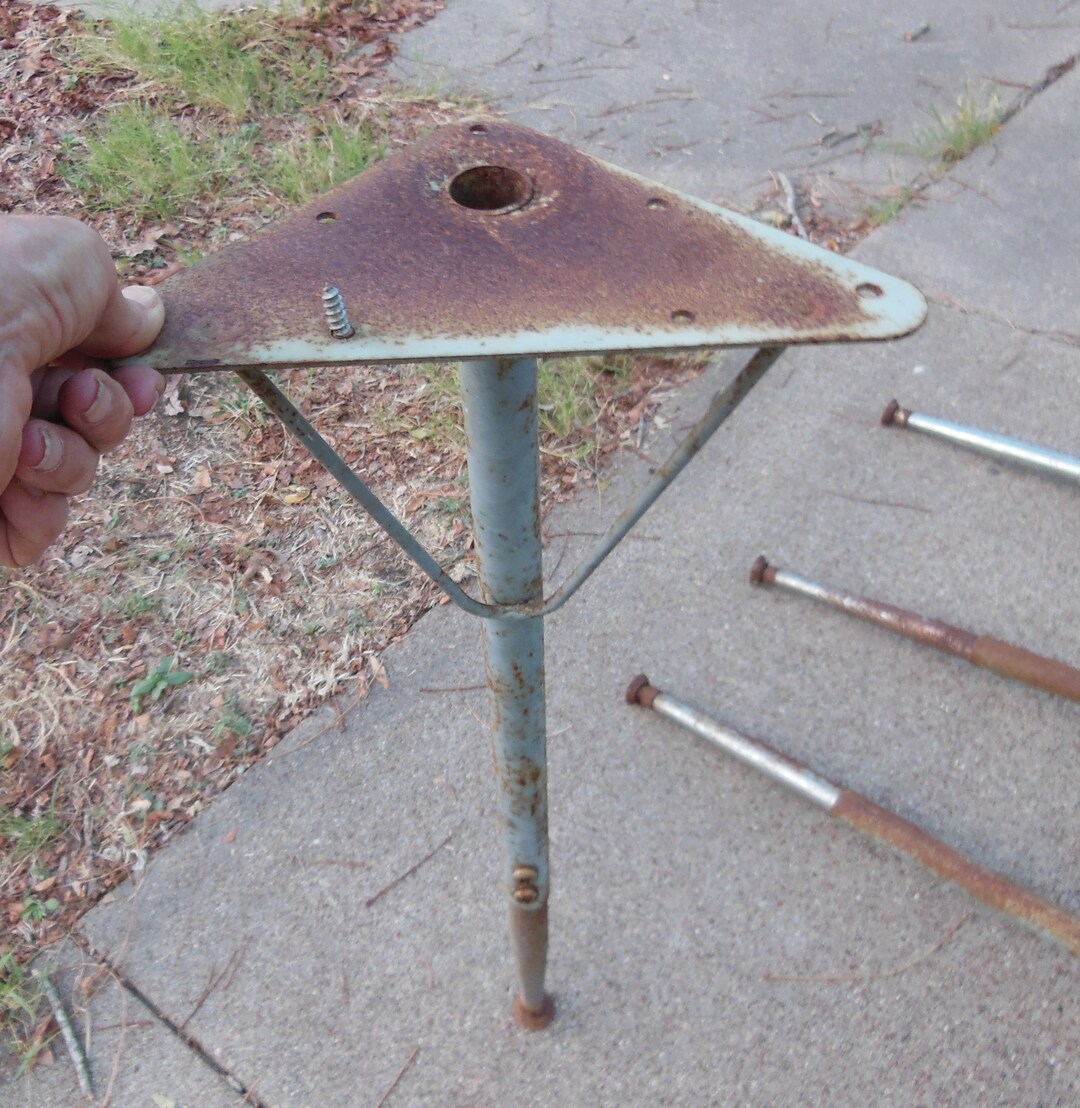 Vintage Set of 4 Tapered Table Legs Mid Century Modern Metal Legs Blue ...