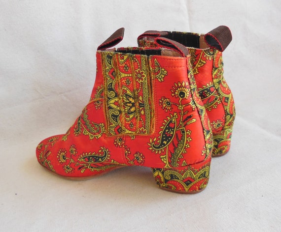 Vintage Danzarteb Folklorico Dance Ankle Boots Paisle… - Gem