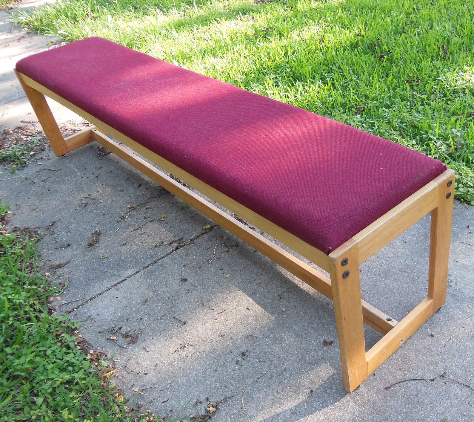 Vintage Very Long Bench Six 6 Foot Seating Upholstered Wood - Etsy