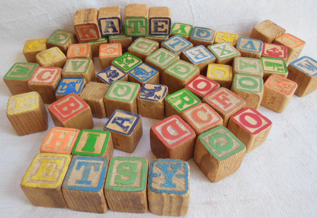 Vintage Wooden Blocks 57 Wooden Blocks From the 1960s and - Etsy
