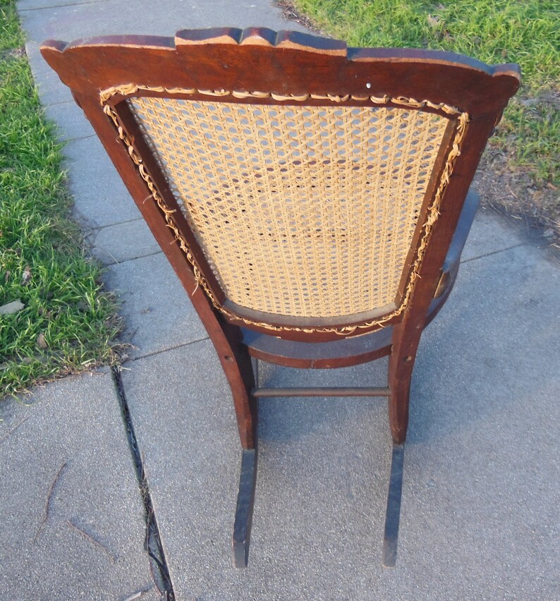 Antique Hand Caned Rocking Chair Project Chair Wood Wooden - Etsy