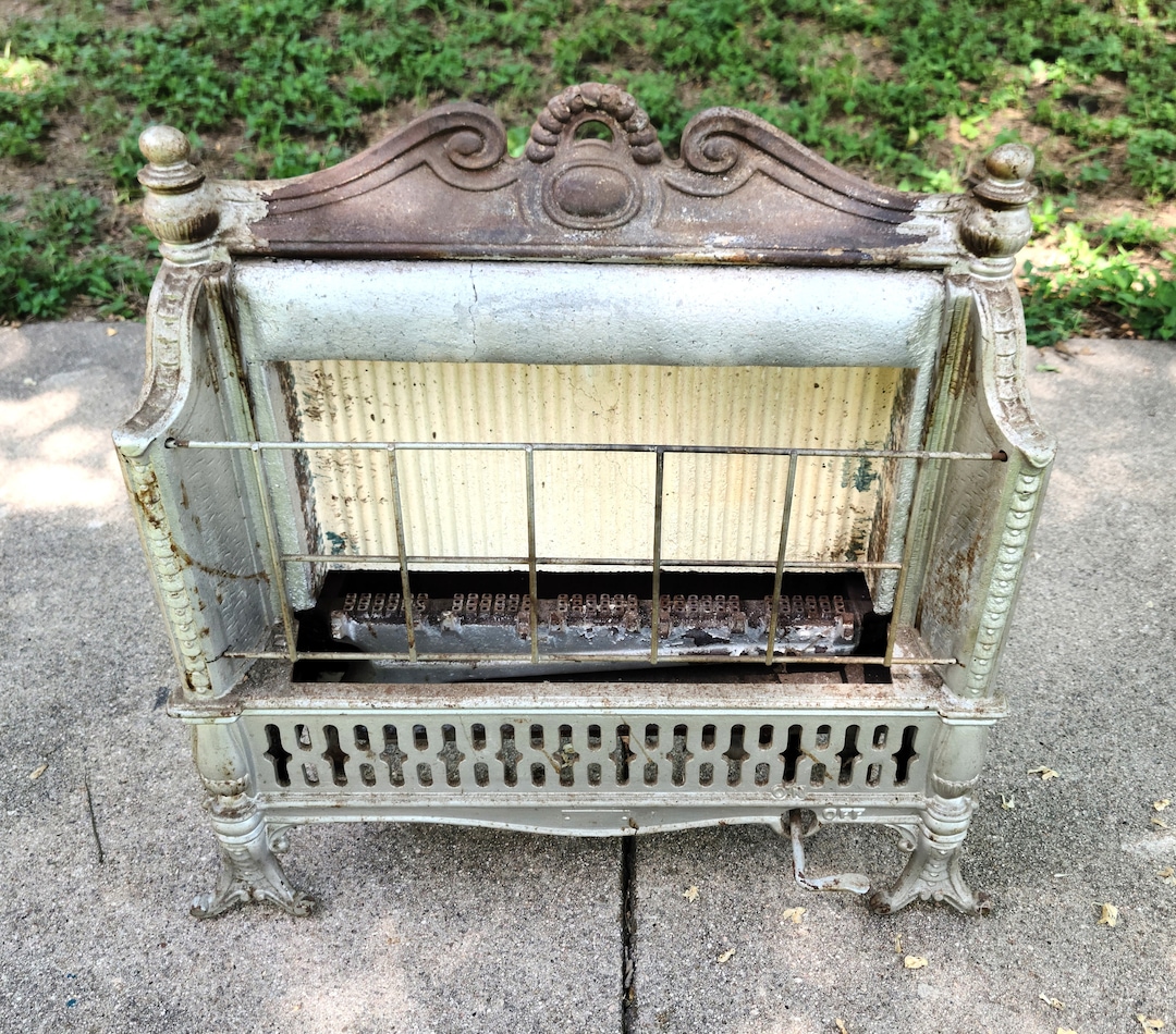 Antique Cast Iron Gas Radiant Heater Ornate Design Victorian Era ...