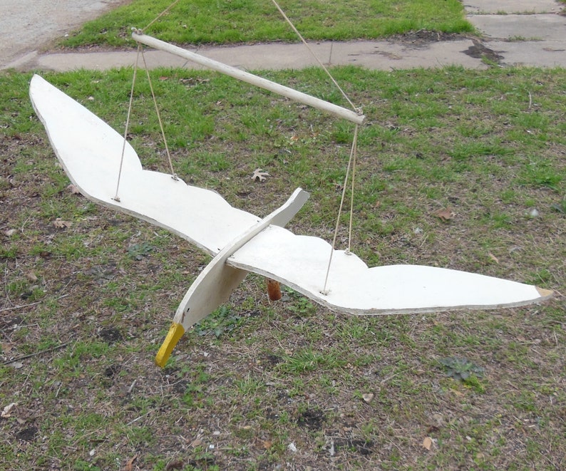 Vintage Handmade Folk Art Flying Bird Duck White Bird Flight - Etsy