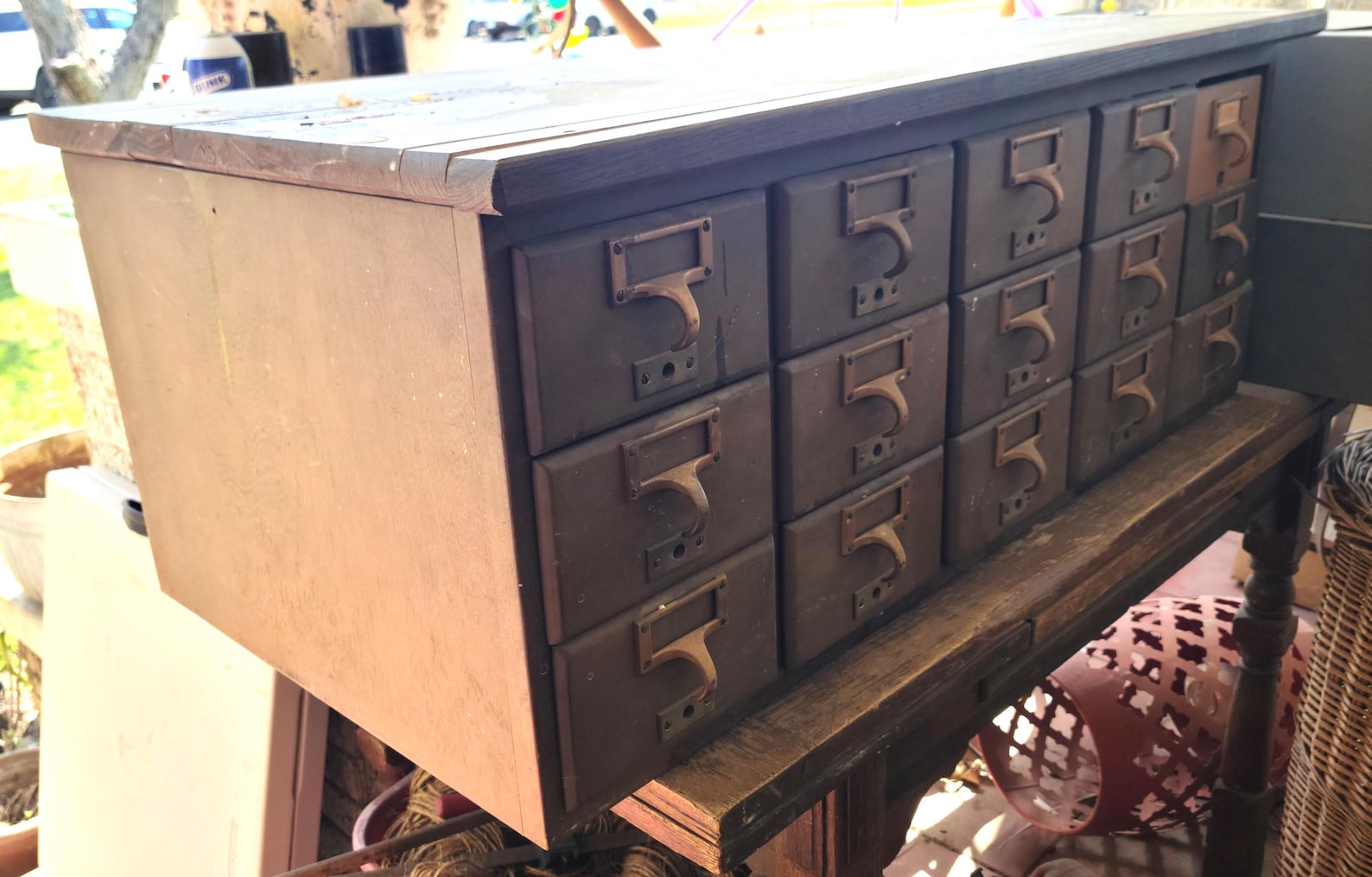 Wood 15 Drawer Cubby Storage Library Card Catalog - Etsy