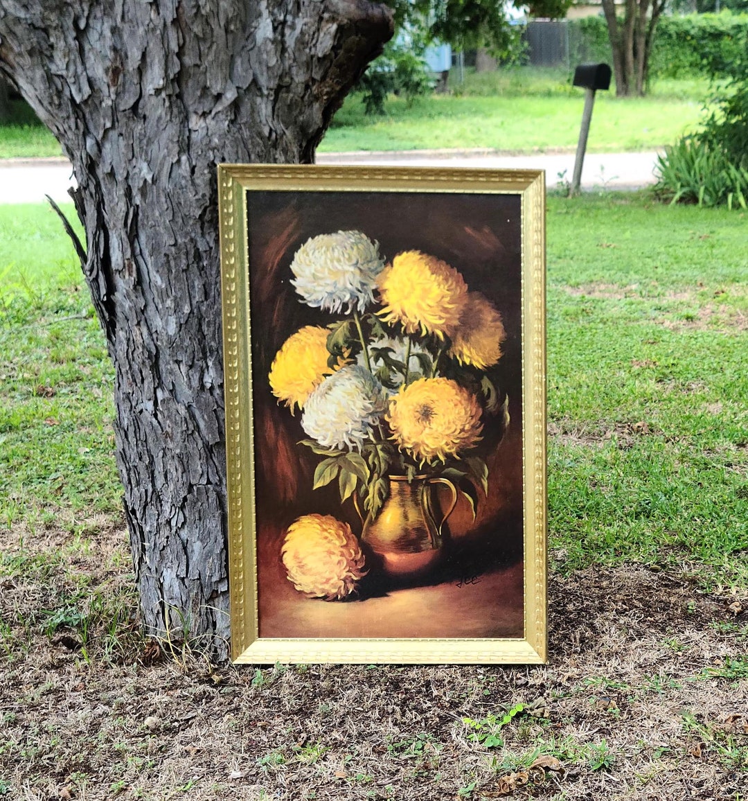 Vintage Golden Mums Print by James Lee (44x28) - Etsy