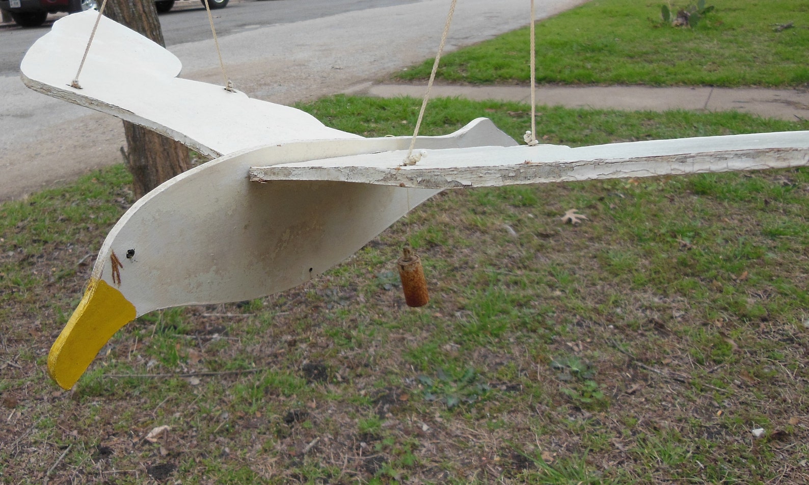 Vintage Handmade Folk Art Flying Bird Duck White Bird Flight - Etsy