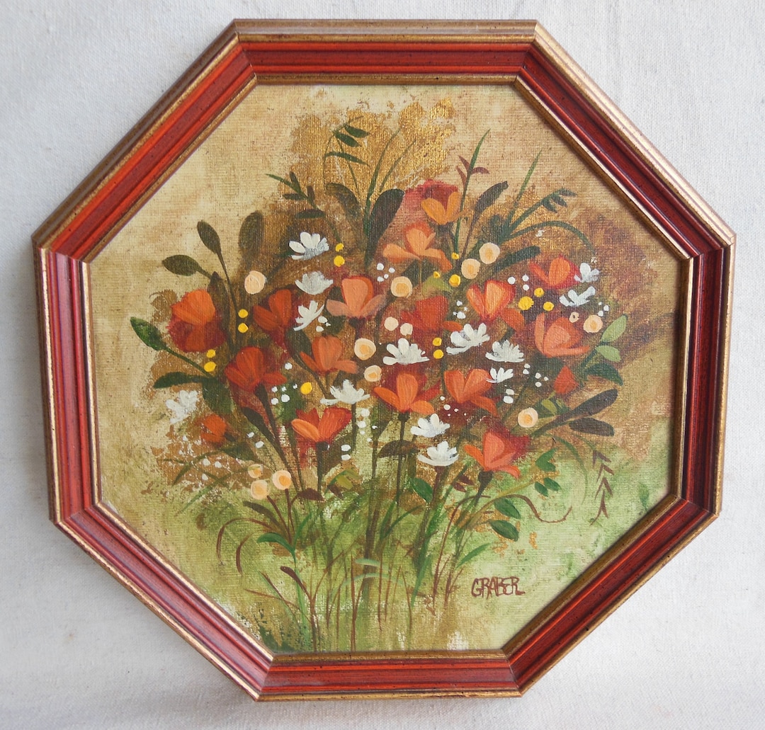 Vintage Joan Graber Painting Handpainted Original Art Floral Flowers ...